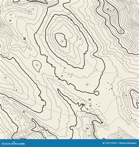 Seamless Pattern Topographic Map Background With Space For Copy Seamless Texture Line