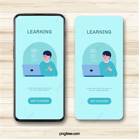 간단한 그림 휴대 전화 온라인 교육 일러스트 인터페이스 템플릿 Psd 다운로드 디자인 자료 다운로드