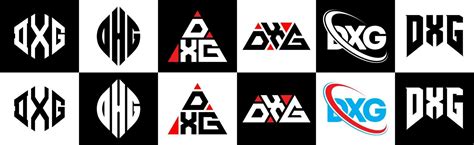 Dxg Letter Logo Design In Six Style Dxg Polygon Circle Triangle Hexagon Flat And Simple