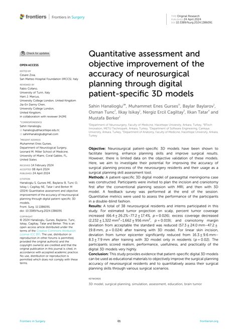 Pdf Quantitative Assessment And Objective Improvement Of The Accuracy Of Neurosurgical