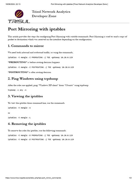 Port Mirroring With Iptables Pdf