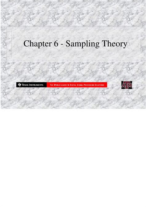 Pdf Chapter 6 Sampling Theory Dokumen Tips