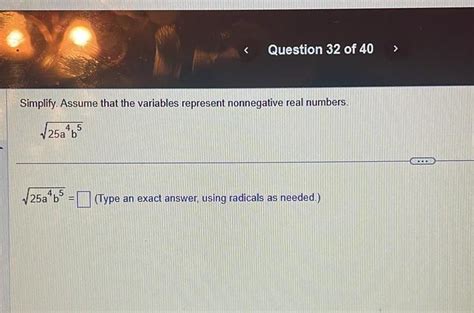 solved simplify assume that the variables represent