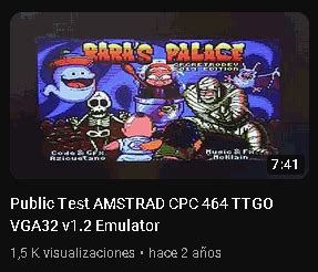 GitHub Rpsubc8 ESP32TinyCPC AMSTRAD CPC Emulator TTGO VGA32