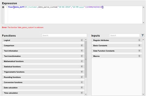 I Am Not Able To Use Dateparsecustom In The Expression In Generate