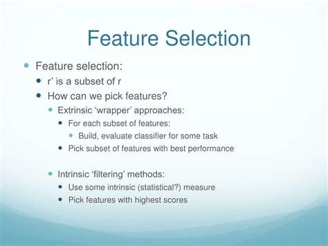 Ppt Feature Selection Powerpoint Presentation Free Download Id2265356