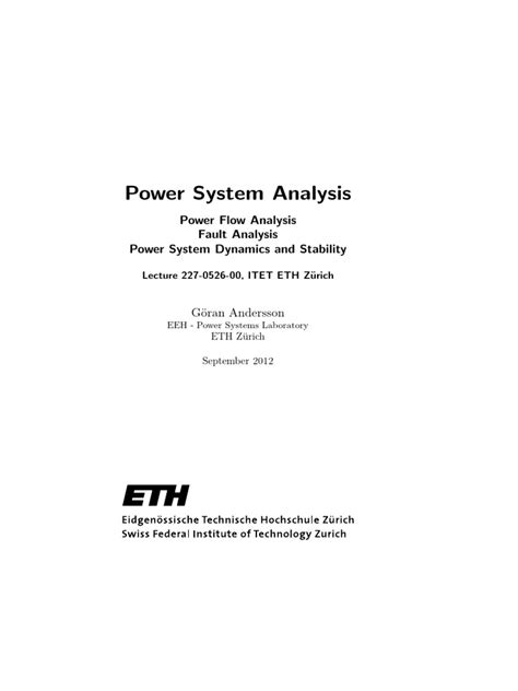 Simple Detailed Of Power Flow And Fault Analysis Pdf Equations