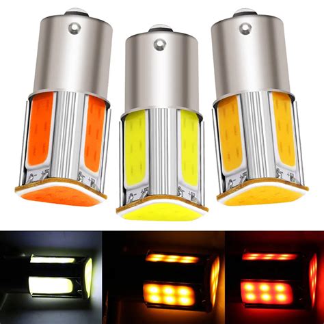 1x 1156 1157 높은 Led 6w 자동차 범용 브레이크 라이트 역전 일 조명 테일 스톱 램프 12v3 1cob 붙여 넣기 4면 코너시그널 램프 Aliexpress
