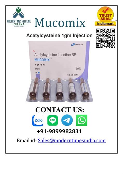 Mucomix 1 Gm Injection 5 Ml At Best Price In New Delhi Id 2855224450862