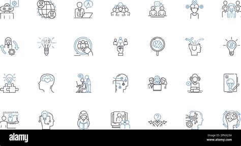 Logical Minds Line Icons Collection Reasoning Analytical Critical Rational Intelligence