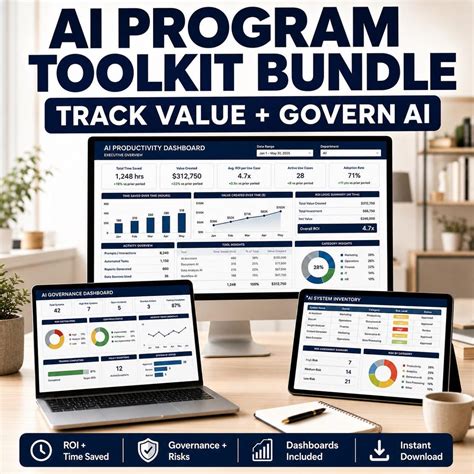 Ai Program Toolkit Excel Roi Tracker Governance Eu Act Dashboard