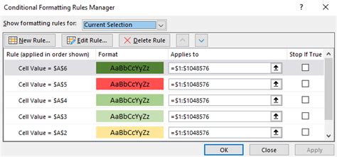 dynamic formatting with conditional formatting r excel