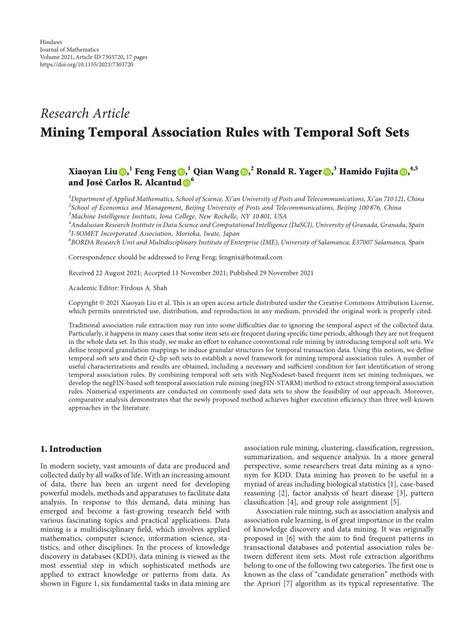 Pdf Mining Temporal Association Rules With Temporal Soft Sets