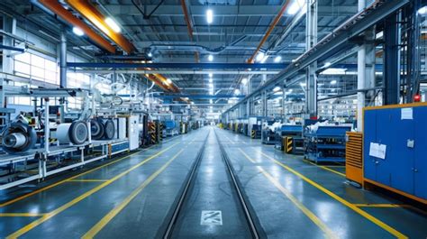 Premium Photo The Factory Floor Is Bustling With Machines In Motion Filling The Space With