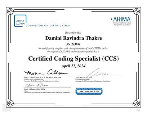 Damini Thakre Ccs Certified On Linkedin Ccscertified Ahima