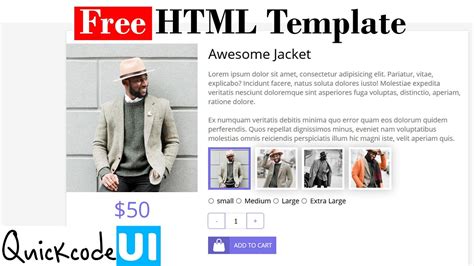 Animated Single Product View Card Free Html Css Template Quickcode Ui Tutorial Youtube