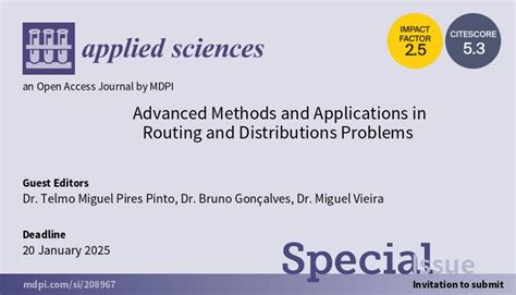 Applied Sciences Mdpi On Linkedin Specialissue Routing Distribution Advancedlogistics
