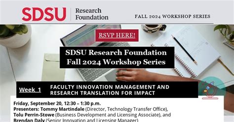 Sdsu Research Foundation Fall 2024 Workshop Series