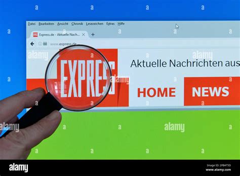 Express Internet Screen Hand Magnifier Stock Photo Alamy