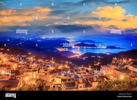 The Night View Of Jiufen People Visit Heritage Old Town Of Jiufen Located In Ruifang District