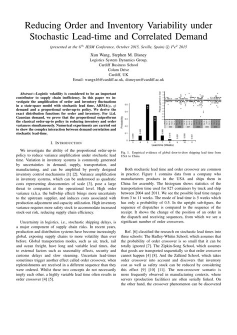 Pdf Reducing Order And Inventory Variability Under Stochastic Lead Time And Correlated Demand