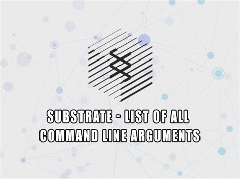 Substrate List Of Command Line Arguments Options And Flags