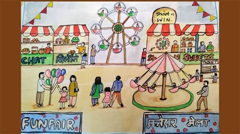 How To Draw Funfair Mela Drawing Easy Easy Drawings Art Drawings
