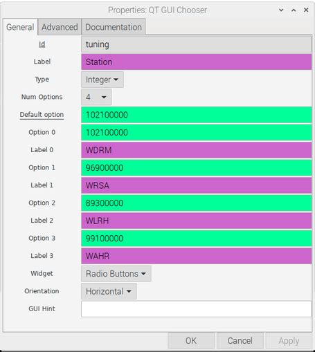 QT GUI Chooser GNU Radio