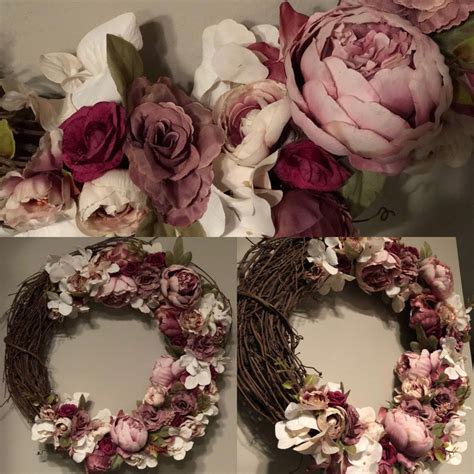 Beautiful Mauve And Dusty Rose Wreath Etsy Couronnes De Porte