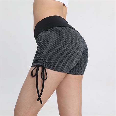 Womens High Waist Sexy Yoga Shorts For Tummy Control Fitness Athletic