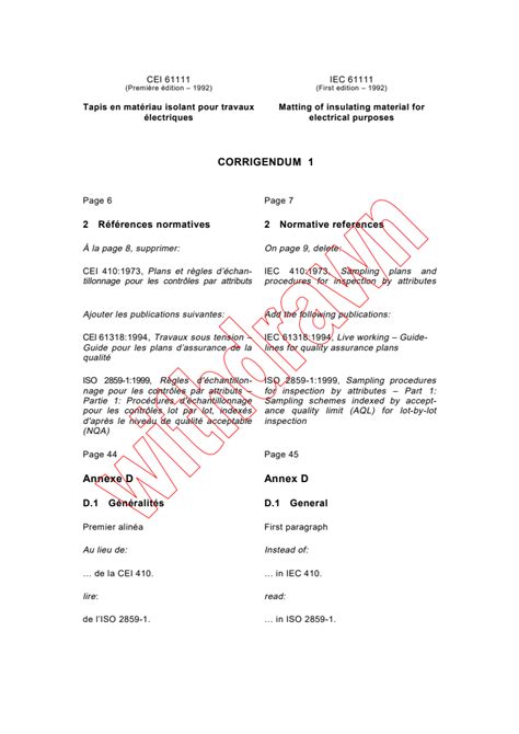 IEC COR Corrigendum Matting Of Insulating Material For Electrical Purposes