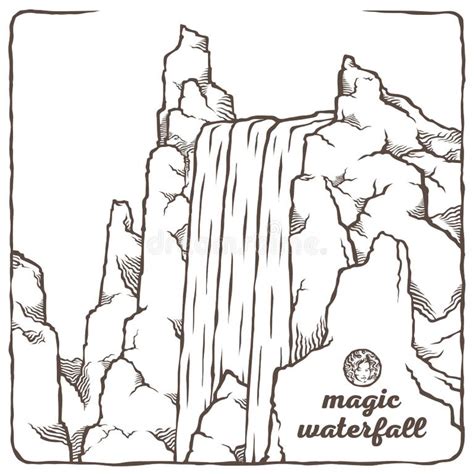 Outline Waterfall Stock Illustrations 2 953 Outline Waterfall Stock
