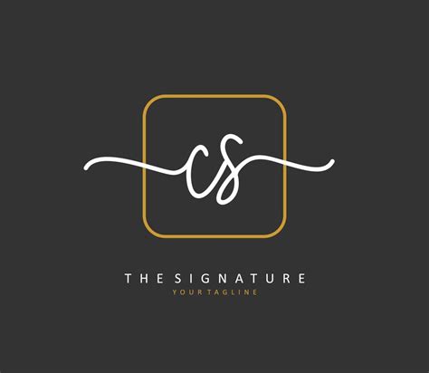 C S CS Initial Letter Handwriting And Signature Logo A Concept Handwriting Initial Logo With