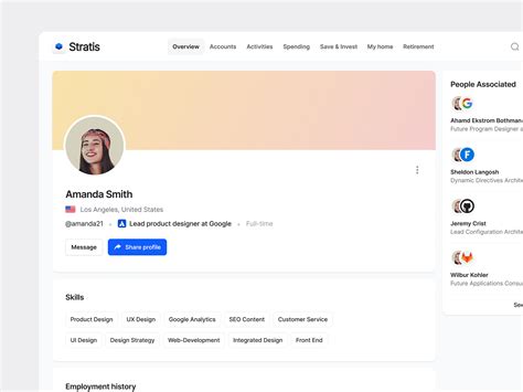 Stratis Ui Profile Page By Monty Hayton On Dribbble