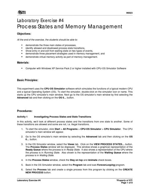 02 Laboratory Exercise 31 Pdf Operating System Random Access Memory