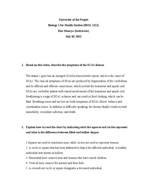 Biol 1121 W A Unit 7 Pdf Diseases And Disorders Clinical Medicine