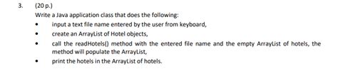 solved 3 20 p write a java application class that does