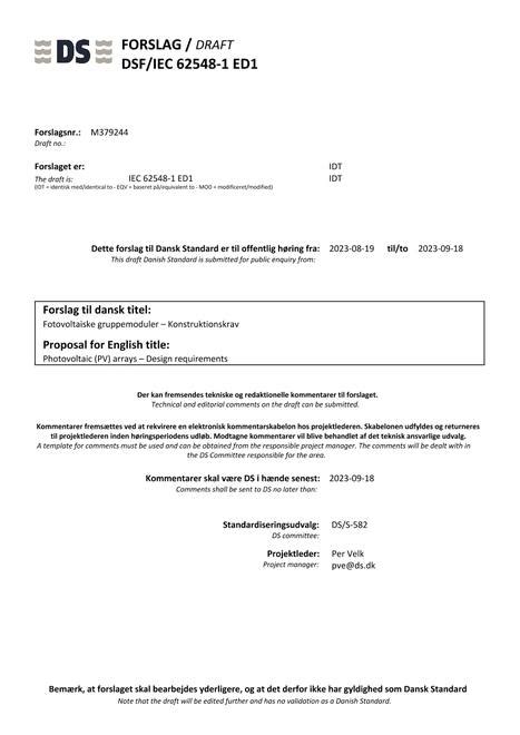 Dansk Dsf Iec 62548 1 Ed1