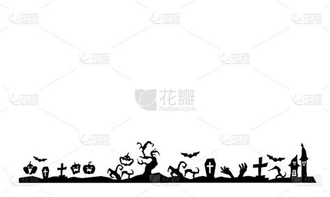 黑色一色万圣节插图帧矢量插图材料 黑色一色万圣节插图帧矢量插图材料