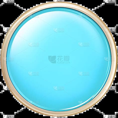 通用基础蓝色按钮免抠元素素材 花瓣网