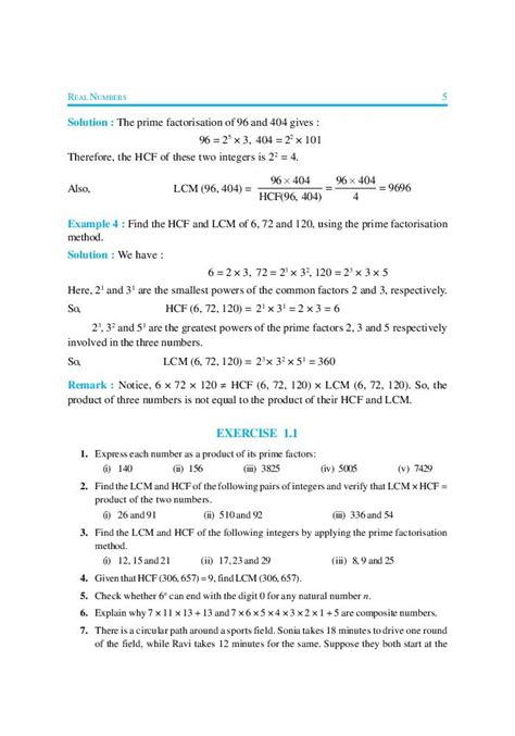 Ncert Book Class 10 Maths Chapter 1 Real Numbers Pdf New 2023 24 Oneedu24