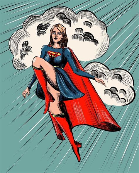Artstation Supergirl Vintage Illustration