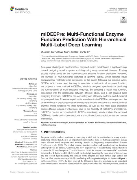 pdf mldeepre multi functional enzyme function prediction with