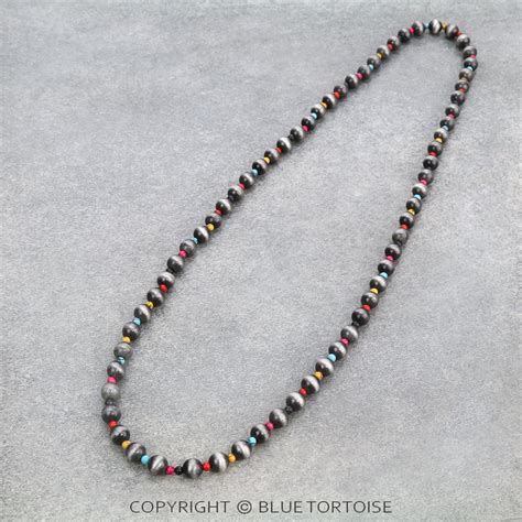 Navajo Style Pearl And Bead Necklace Bluetortoisewholesale
