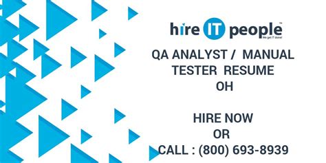 Qa Analyst Manual Tester Resume Oh Hire It People We Get It Done