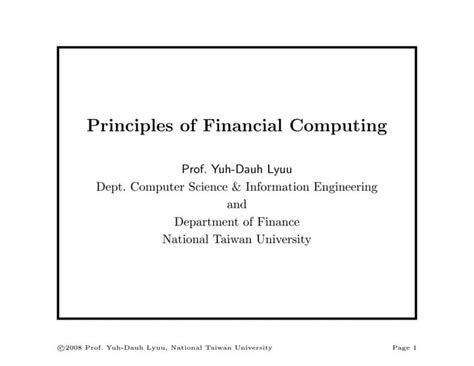 Computing Finance Pdf