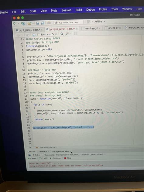 Need Help Debugging Rrstudio