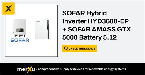 Sofar Solar Sofar Hybrid Inverter Hyd3680 Ep Sofar Amass Gtx 5000