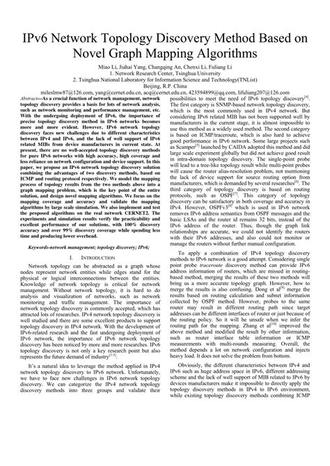 Pdf Ipv6 Network Topology Discovery Method Based On Novel Graph