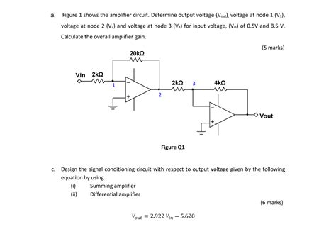 Solved A Figure 1 Shows The Amplifier Circuit Determine